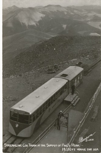 Pike’s Peak CO * Streamline Cog RR Train RPPC ca 1940 * Sanborn S-1231 ...