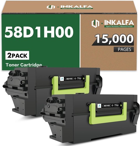 58D1H00 / 58D1000 Black Toner Cartridge 2-Pack for Lexmark MS & MX ...