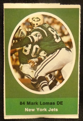 1972 Sunoco Football Card -Jets Mark Lomas - Northern Arizona alumni | eBay