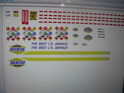 Dixie Trucking Semi Rig Decals for 12 inch long model | eBay