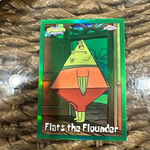 2025 Topps Chrome Spongebob - Flats the Flounder Kelp Green Refractor ...
