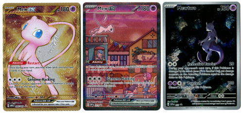 Pokemon 151 Ultra Premium UPC Promo Set of 3 Mew, Mewtwo, Metal Mew ...