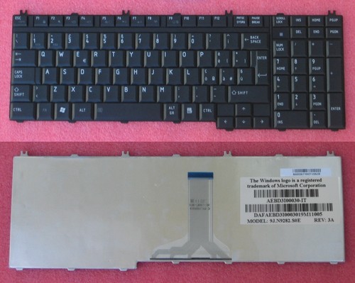 Italian QWERTY Keyboard Toshiba BD3 A000036770 9J.N9282.S0E AEBD3I00030 ...