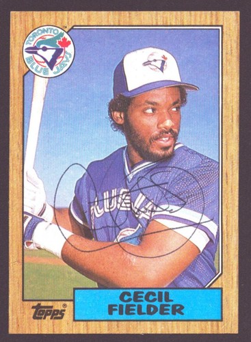 CECIL FIELDER 1987 Topps #178 AUTOGRAPH Signed BLUE JAYS AUTO Tigers ...