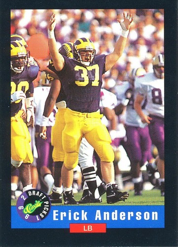 CLASSIC BLISTER-VARIATION Erick Anderson RC CHIEFS REDSKINS Michigan ...