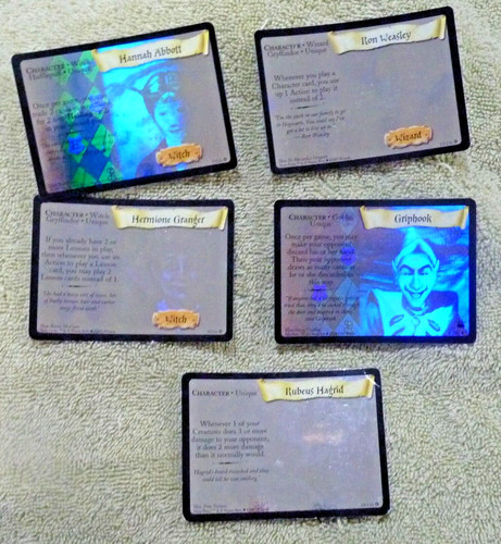 5 Harry Potter TCG Holo Foil Cards Griphook Abbott Weasley Granger ...
