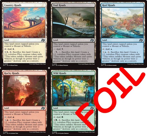 EDH Aetherdrift FOIL SAC LAND Set of 5 ~mtg Rocky Reef Foul ROADS | eBay