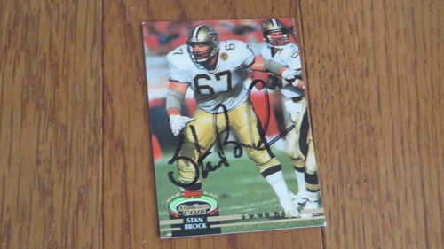 Stan Brock Autographed Hand Signed Card Topps Stadium Club New Orleans ...