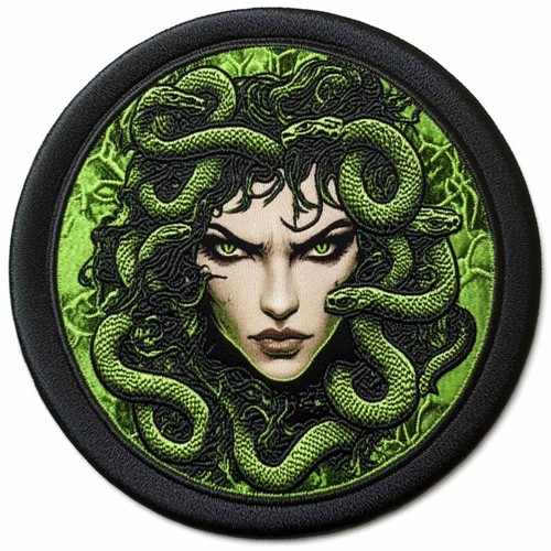 Medusa Patch Embroidered Iron on Patches Appliques Transfers Badges Snake Large for sale online ...