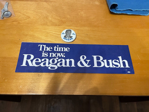 1980 Ronald Reagan - George Bush bumper sticker and Campaign pin ...