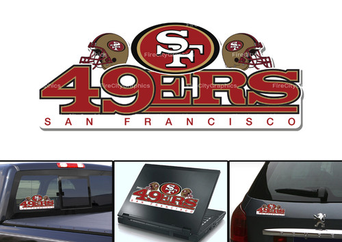 San Francisco 49ers Sticker Decal Car Truck Window Wall Laptop Phone ...