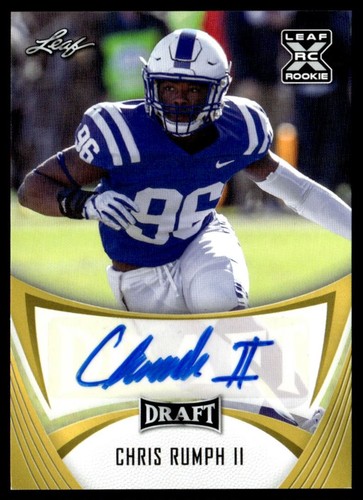 2021 Leaf Draft Autographs Gold Chris Rumph II Auto Duke Blue Devils # ...