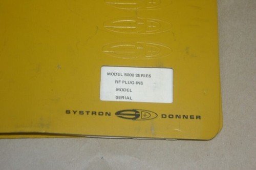 Systron Donner 5000 Series RF Plug-In Unit Operation Service ...