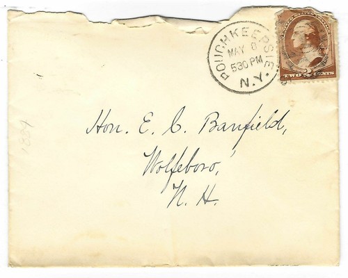 Poughkeepsie NY 1884 2c brown Washington to Wolfeboro NH fmr Sol US ...