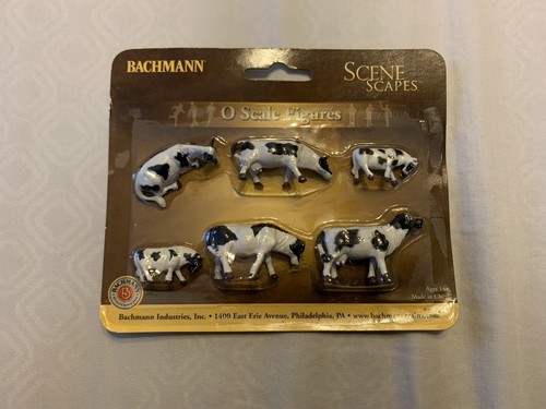 BACHMANN COWS FIGURES ACCESSORY! O GAUGE O SCALE BLACK WHITE FARM ...