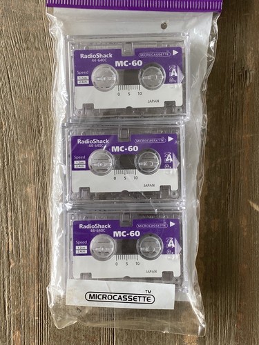 Vtg NOS RadioShack MC-60 Microcassttes Micro Cassette Tape Pkg. of 3 ...