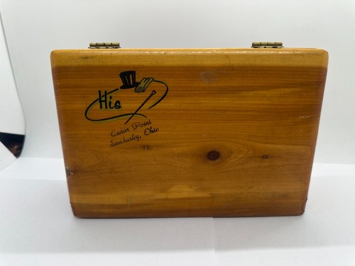 VTG Cedar Point Sandusky Ohio Cedar Trinket Felted Valet Jewerly Wood ...