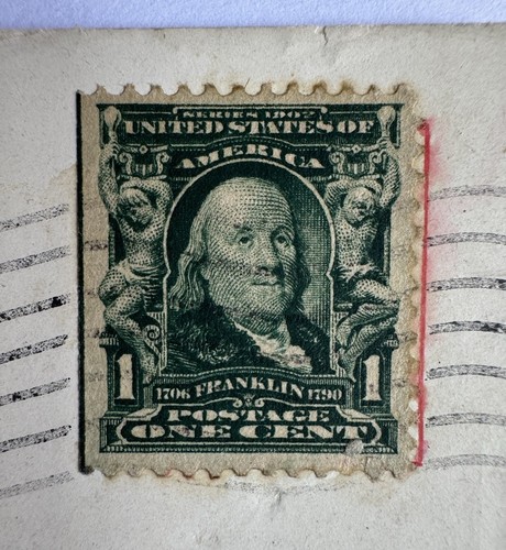Vintage stamped postcard 1905 With vintage 1 Cent Franklin stamp | eBay