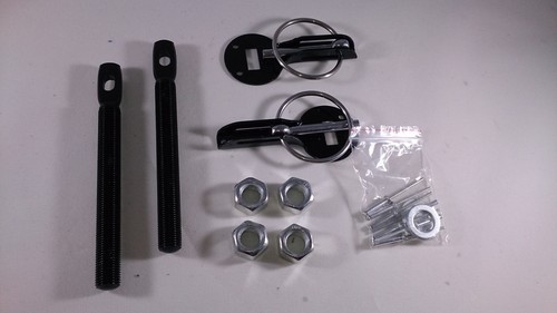 Hood Pin Latch Locking Kit Black Color Universal Aluminum Alloy Mount ...