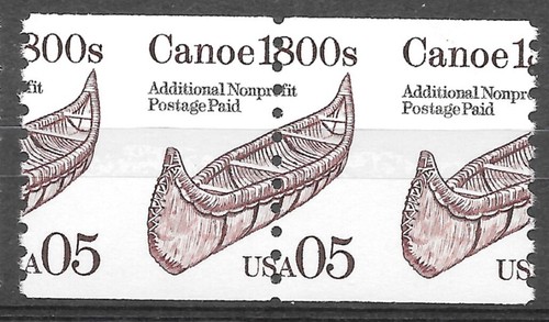 MISPERFORATED Transportation Coil, Scott #2453 5c Canoe Pair, Mint NH ...