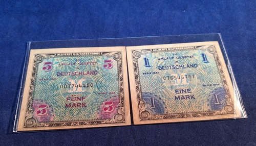 1944 Germany 1 Eine Mark & 5 Funf Mark Souvenir of WW2 | eBay