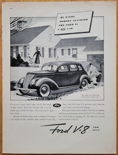 1937 Ford V8 car magazine ad #1 | eBay