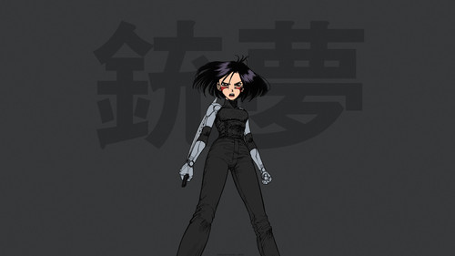 Anime yukito kishiro gally alita short hair weapon Playmat Game Mat ...