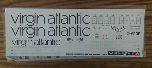 PAS Decals 1/144 Airbus A350-1000 - Virgin Atlantic decals 3501000-06 ...