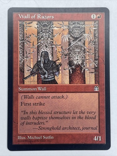 MTG Wall of Razors Stronghold 100/143 Regular Uncommon | eBay