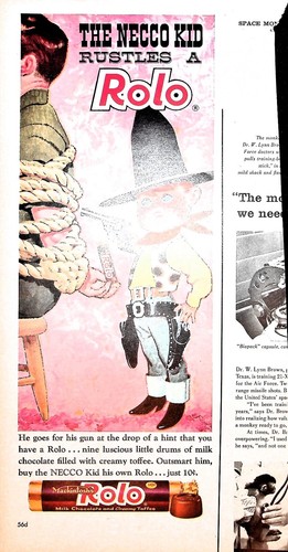 Original 1920s Necco Wafer Ad: Necco Kid Rustles a Rolo | eBay