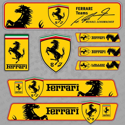 For Ferrari S.p.A. Sport Super Car Sticker 3D Decal Logo Stripe ...