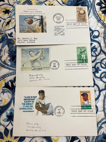 3 SPORT FDC Robinson Basketball Bobby Jones Golf | eBay