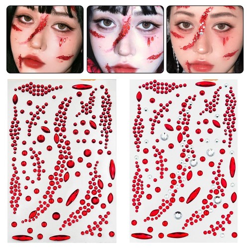 Halloween Bloody Scar Tattoos Temporary Wound Stickers for Face Neck ...