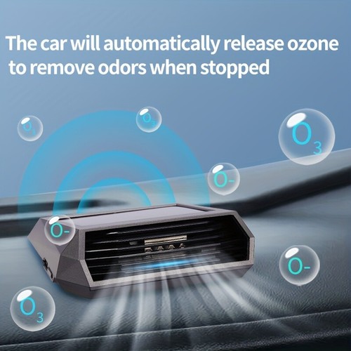 USB/Solar Powered Car Air Purifier Ozone & Negative Ion Odor Eliminator ...