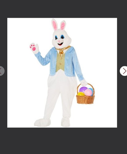 Easter Bunny Rabbit Mascot Costume Blue Suit Adult Easter Fancy Cosplay ...