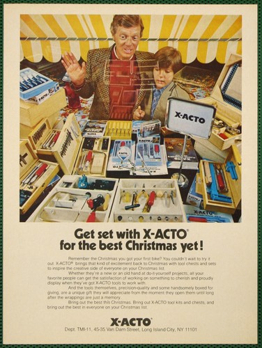 X-ACTO Tool Kits Sets Chests Father Son Christmas Gifts Vintage Print ...