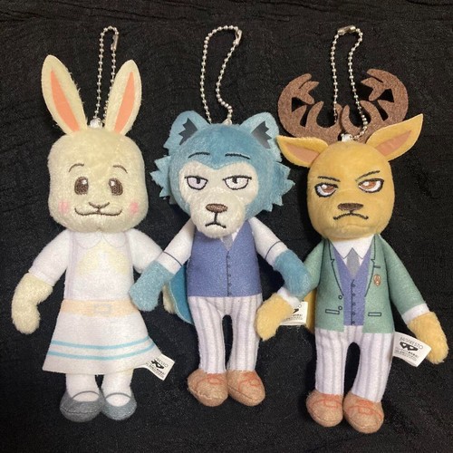 BEASTARS Plush Mascot Keychain Set of 3 Legoshi Louis Haru Bag Clip ...