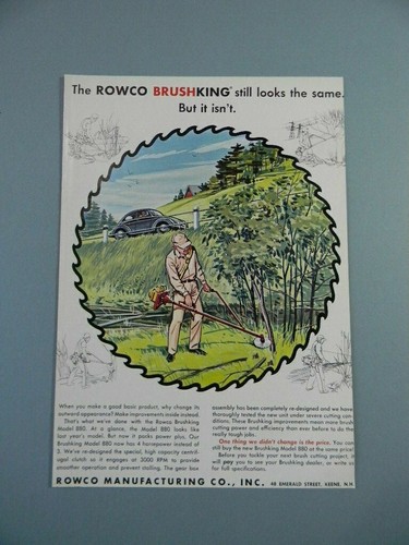 1963 ROWCO BRUSHKING "...STILL LOOKS THE SAME. BUT IT ISN'T." SALES ART ...
