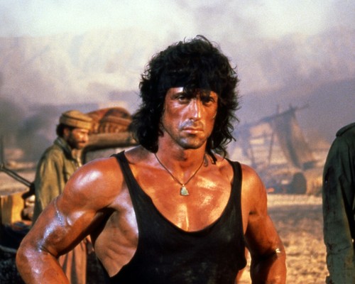 Sylvester Stallone in Rambo III First Blood muscular pose 16x20 Canvas ...