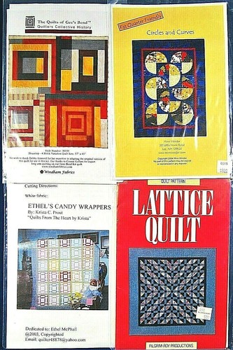 4 Lot Floral & Abstract Patchwork Quilting Patterns Samplers,Wall ...