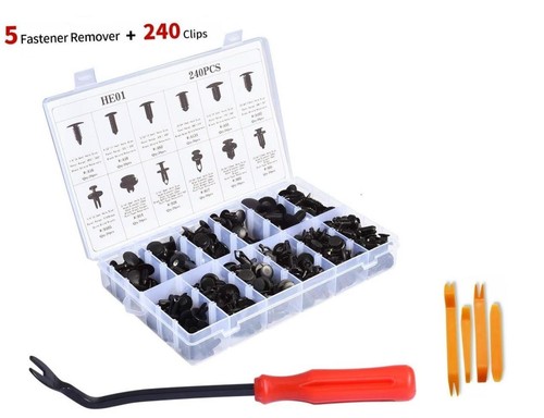 245pcs Car Rivets Fastener Fender Bumper Push Pin Clips Trim Assortment ...