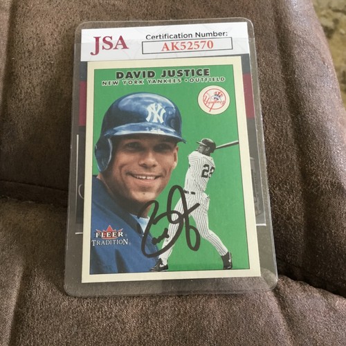 Autographed 2000 Fleer Tradition David Justice JSA Cert. TOUGH | eBay