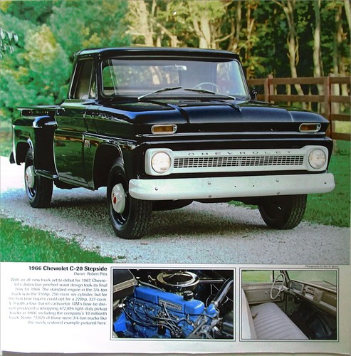 1966 Chevy C20 Stepside Pickup truck print (black) | eBay