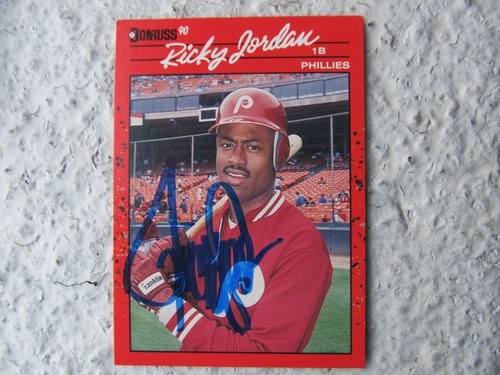 Phillies Ricky Jordan Signed Autographed 1990 Donruss Nr.Mint | eBay