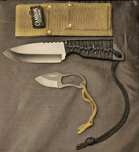 Camillus TAC-2 Titanium Black Throwing Knife Set of 2 in Nylon Sheath ...