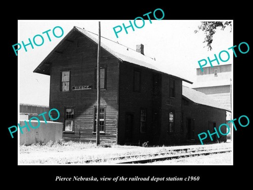 OLD LARGE HISTORIC PHOTO OF PIERCE NEBRASKA THE RAILROAD DEPOT STATION ...