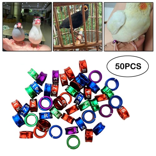 50x Split Aluminium Bird Leg Bands Split Aluminium Bands Parrot Leg ...