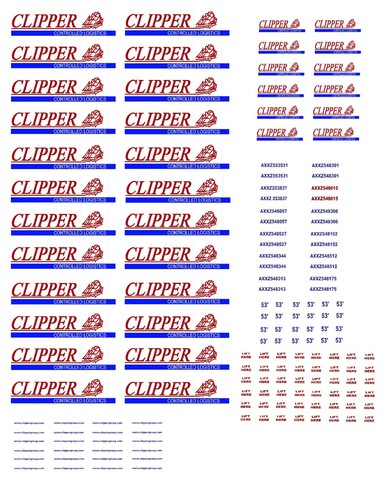 HO Scale Truck / Trailer Decals. " Clipper Controlled Logistics " | eBay
