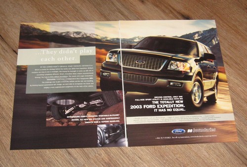 FORD Car AD 2003 Expedition SUV original TWO magazine pages ...