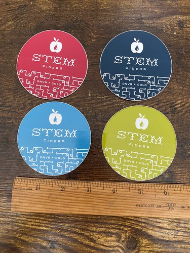STEM CIDER Denver Colorado BREWING CO. Beer Craft Brewery 4 sticker lot ...